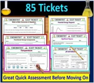 85 Chemistry Exit Tickets / Task Cards - A Whole Year of Chemistry ...